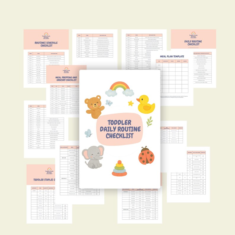 Toddler Daily Routine Charts: Skill Tracker, Meal Planner (printable ...