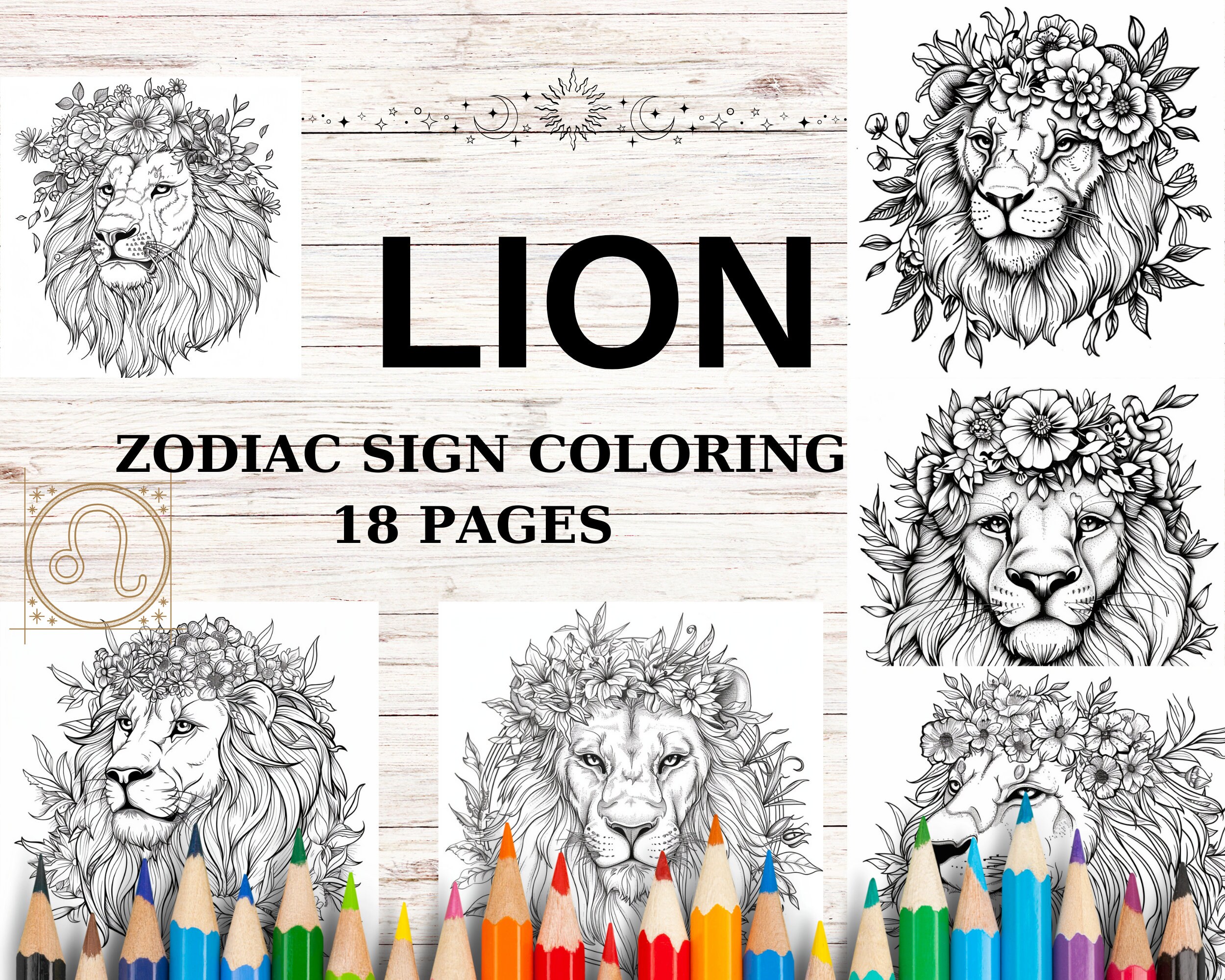 Lion Zodiac Sign Coloring Page Astrology Symbol Coloring 18.coloring ...