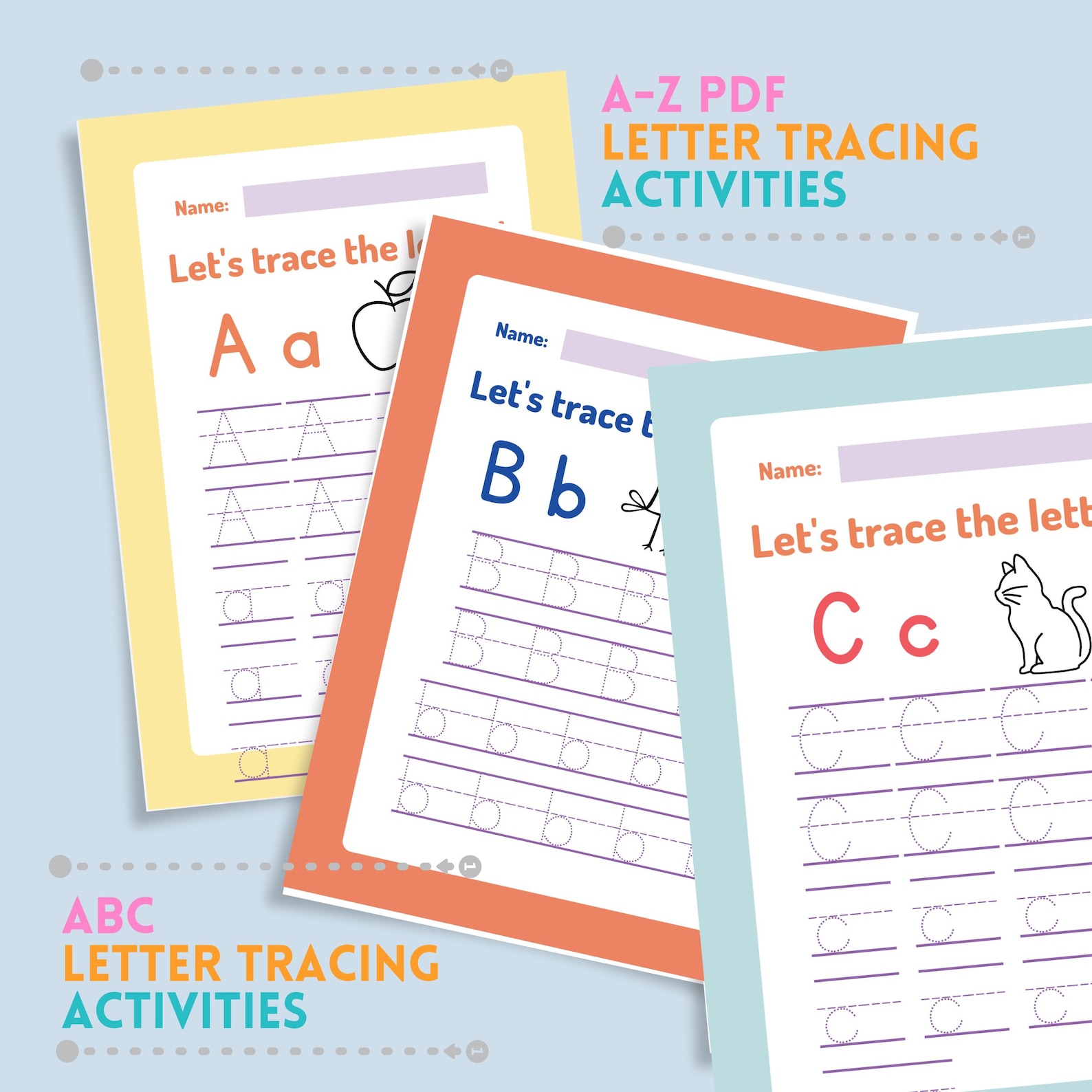 Alphabet Letter Tracing Worksheet-a-z Letter Tracing Practise Trace and ...