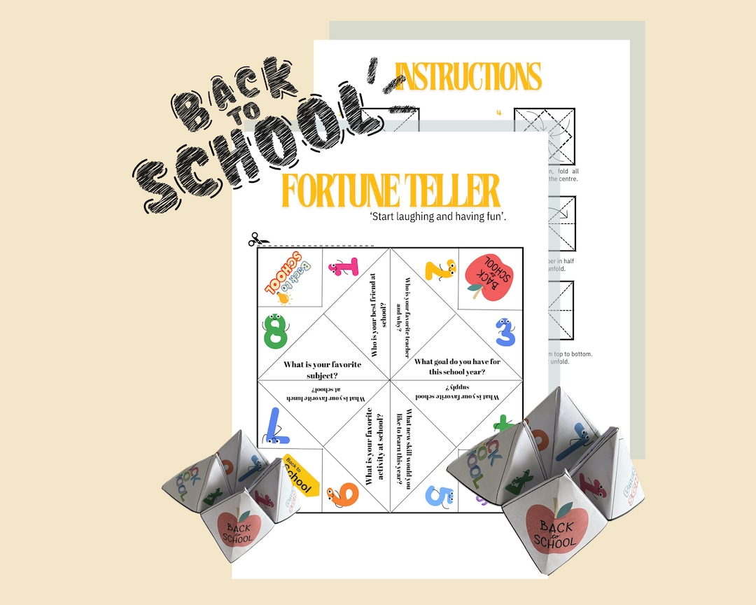 Back to School Fun: Interactive Paper Fortune Teller for Kids-cootie ...
