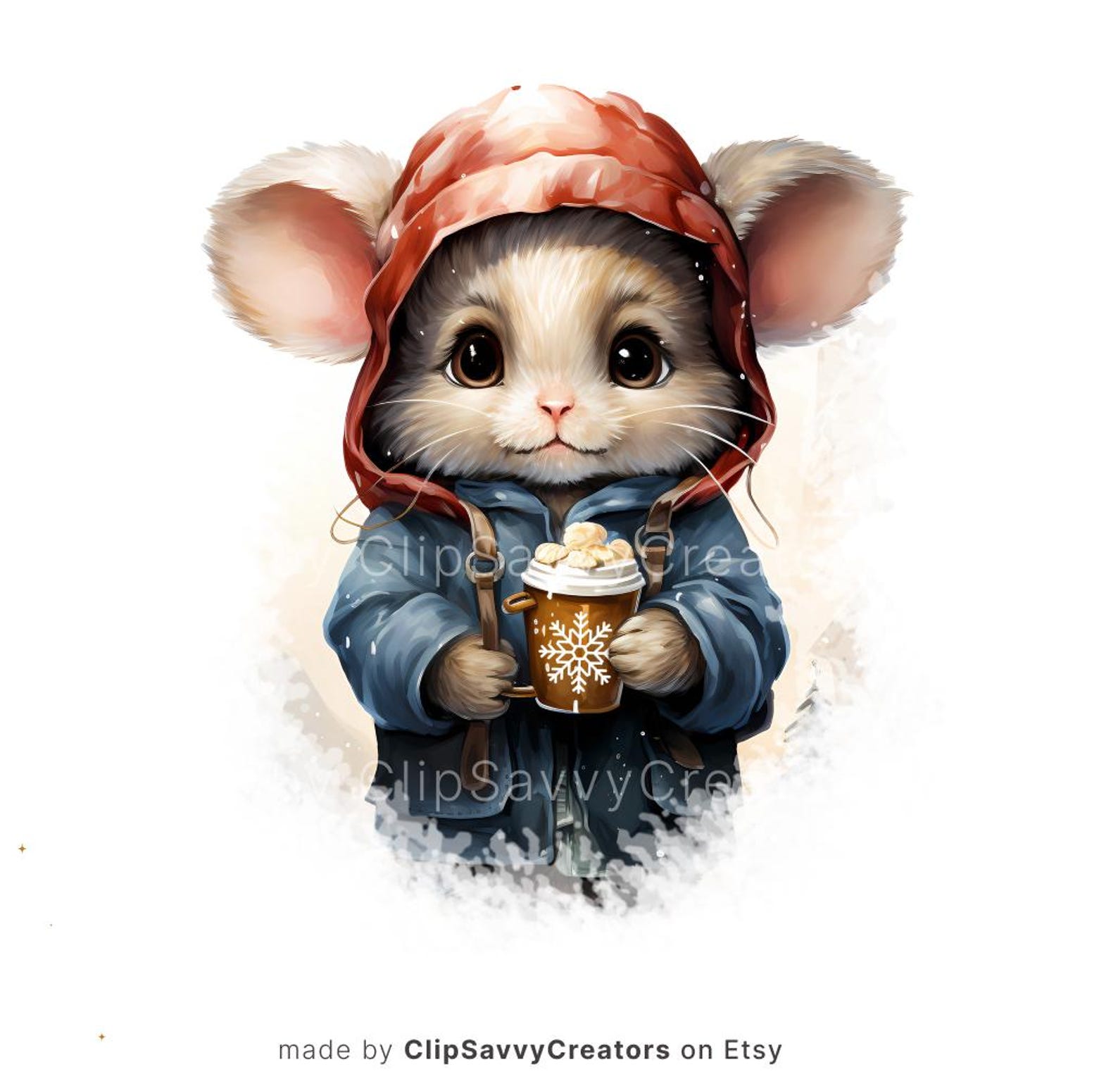 Holiday Mouse Clipart Bundle 6 Festive JPG Images for Digital Crafting ...