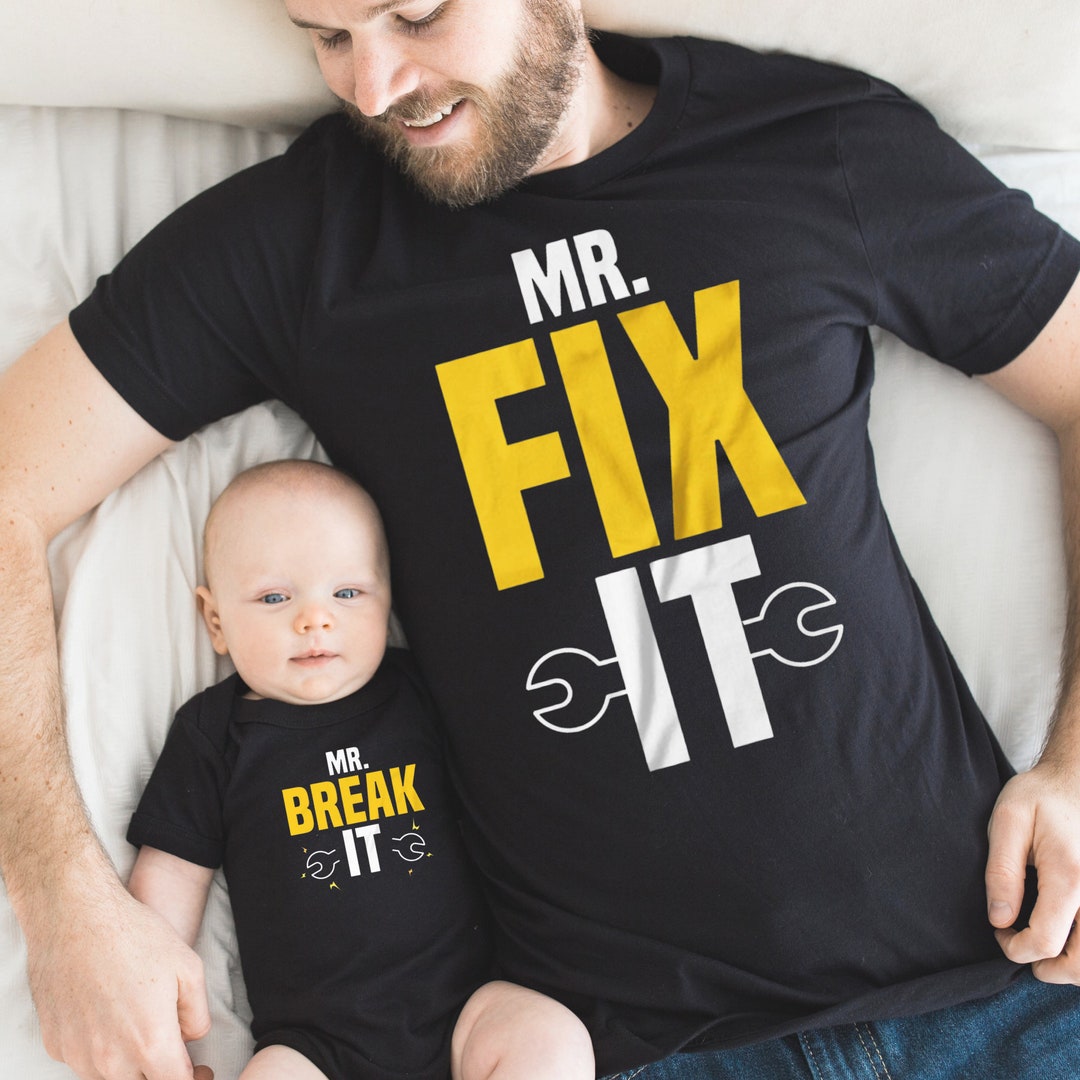 Father and Son Mechanic Shirts | Mr. Fix It and Mr. Break It Matching ...