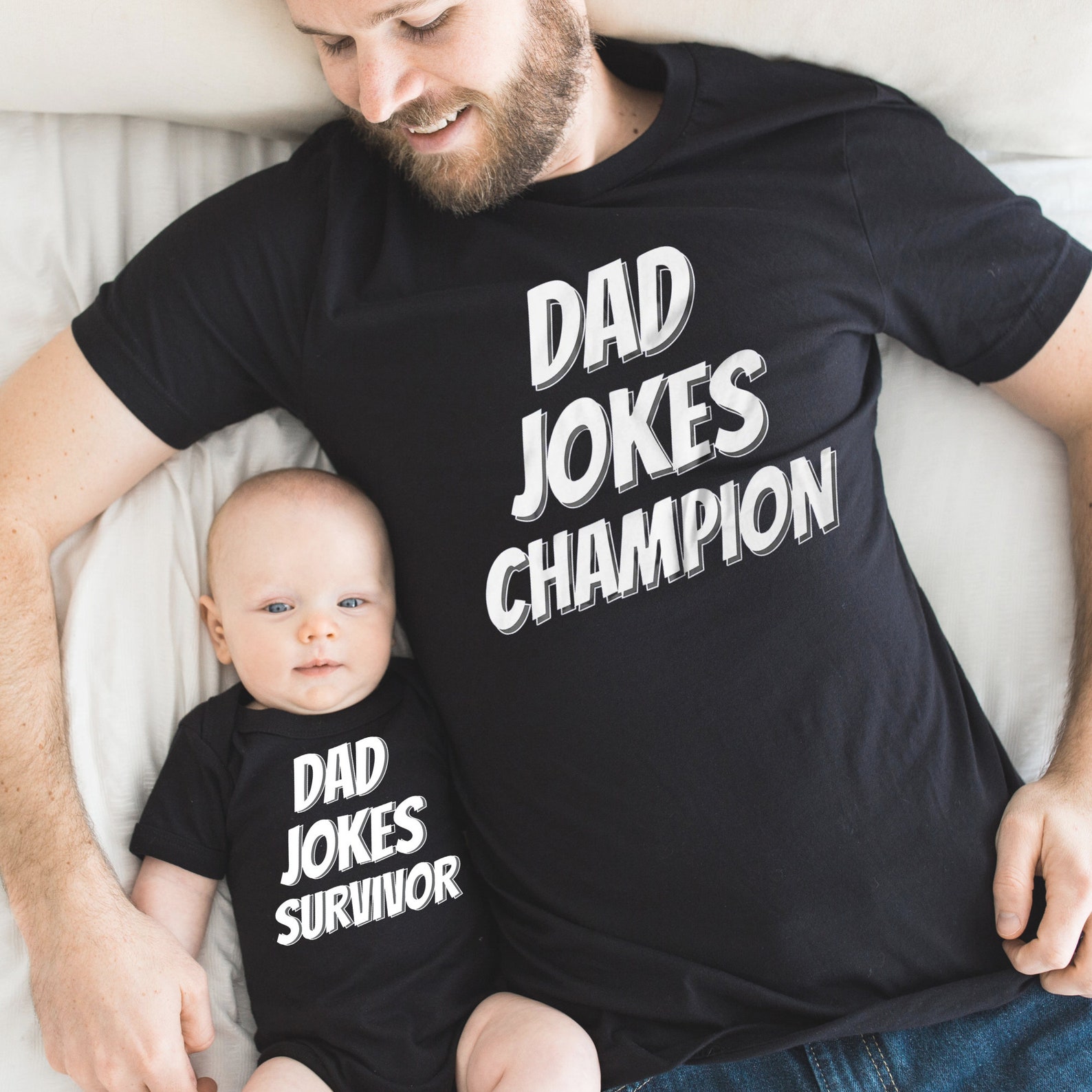 Funny Dad Jokes Dad and Son Matching Shirt | Dad Jokes Champion and Dad ...