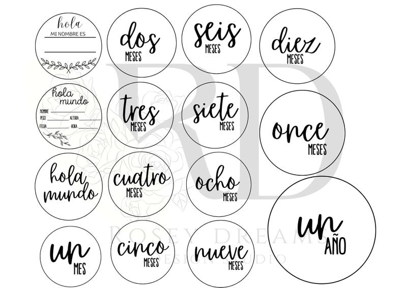 Spanish Baby Monthly Milestones SVG (digital Download) - Etsy