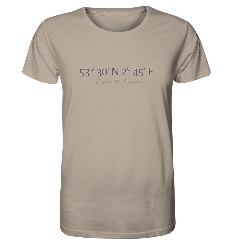 Individual Partner Shirt, Customizable With Coordinates, Couple T-shirt ...