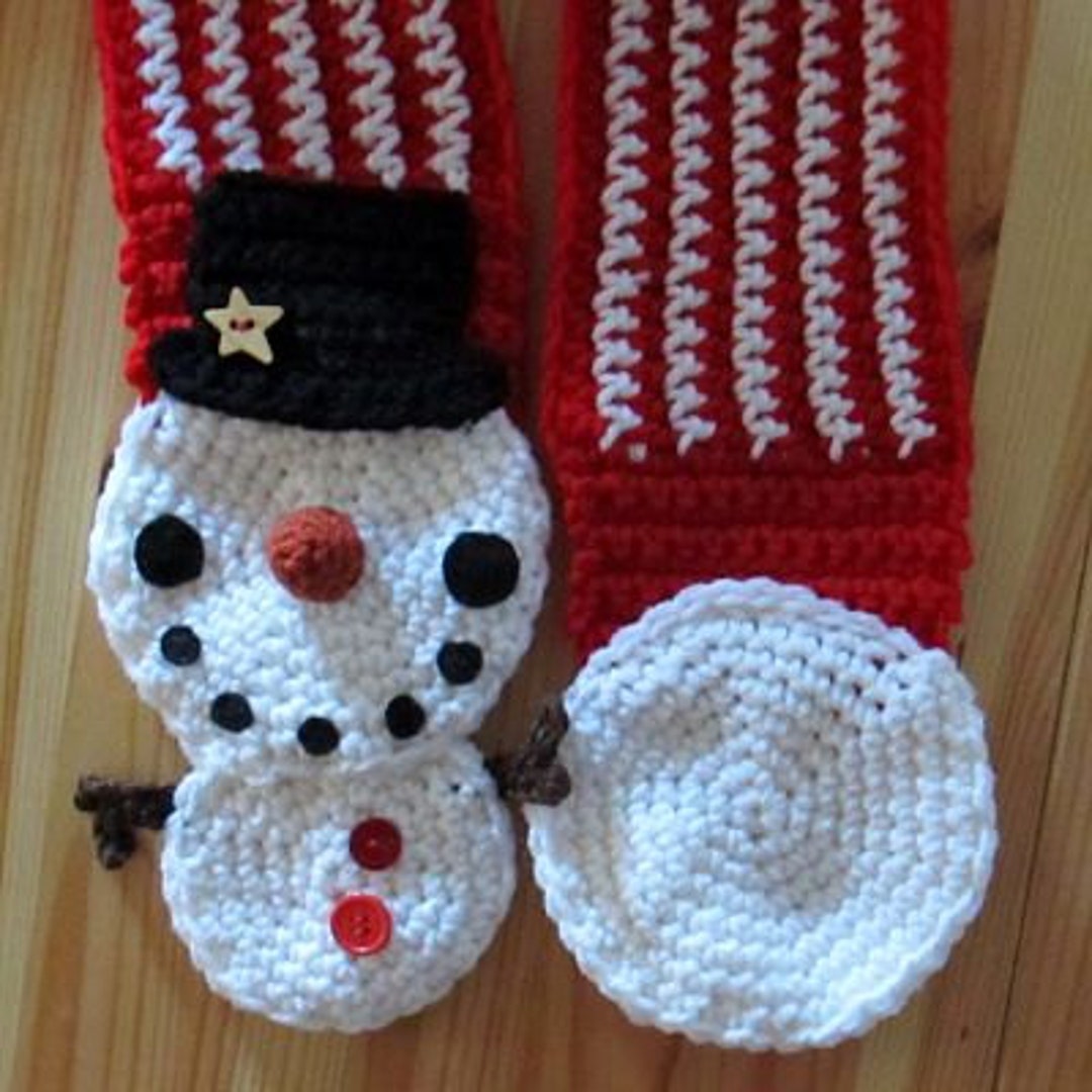 Snowman Scarf Crochet Pattern - PDF Digital Download - Etsy