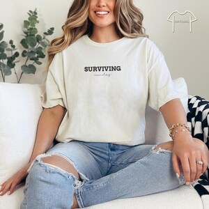 Embroidered Surviving Monday Shirt, Weekday Survival Shirt, Monday Mood ...