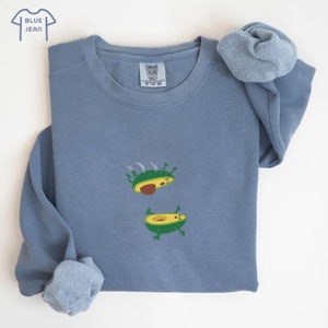 Embroidered Avocado Sweatshirt, Funny Avocado Crewneck, Cute Avocado ...