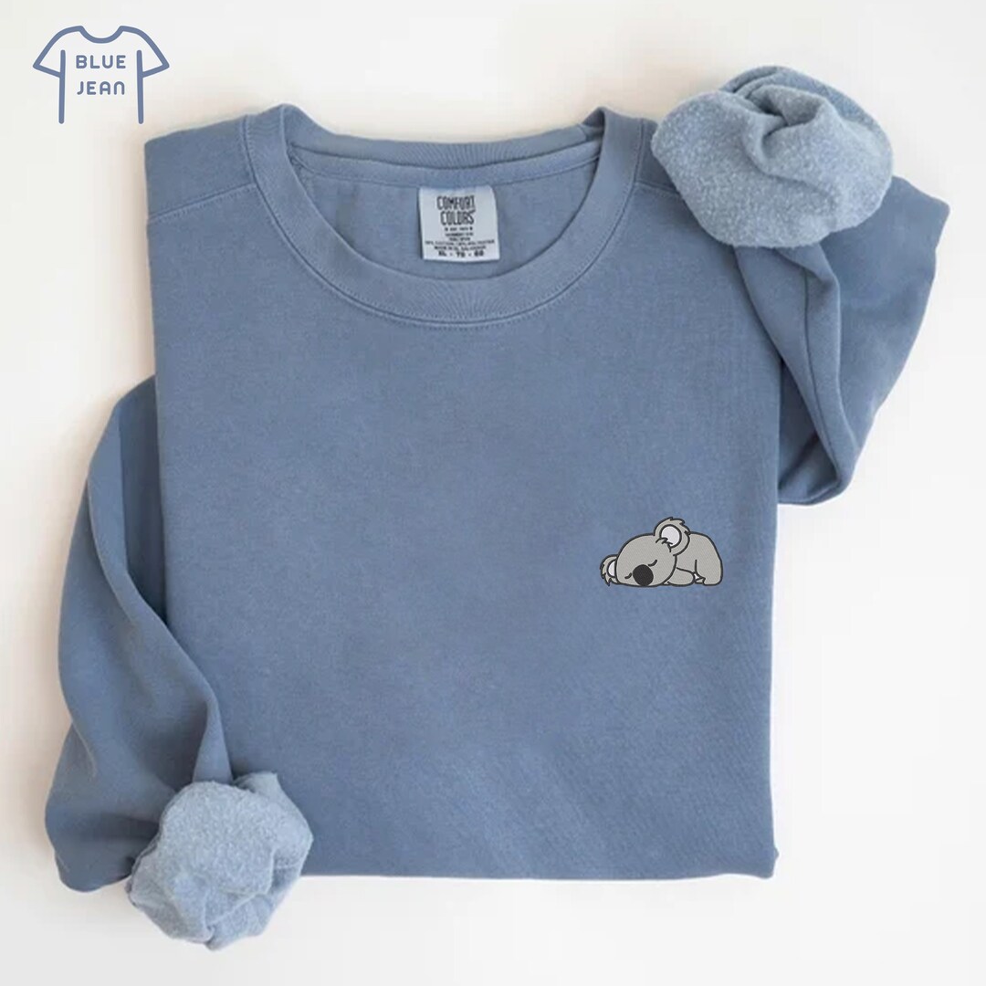 Embroidered Koala Sweatshirt, Cute Koala Sweater, Animal Lover Gift ...