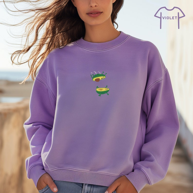 Embroidered Avocado Sweatshirt, Funny Avocado Crewneck, Cute Avocado ...