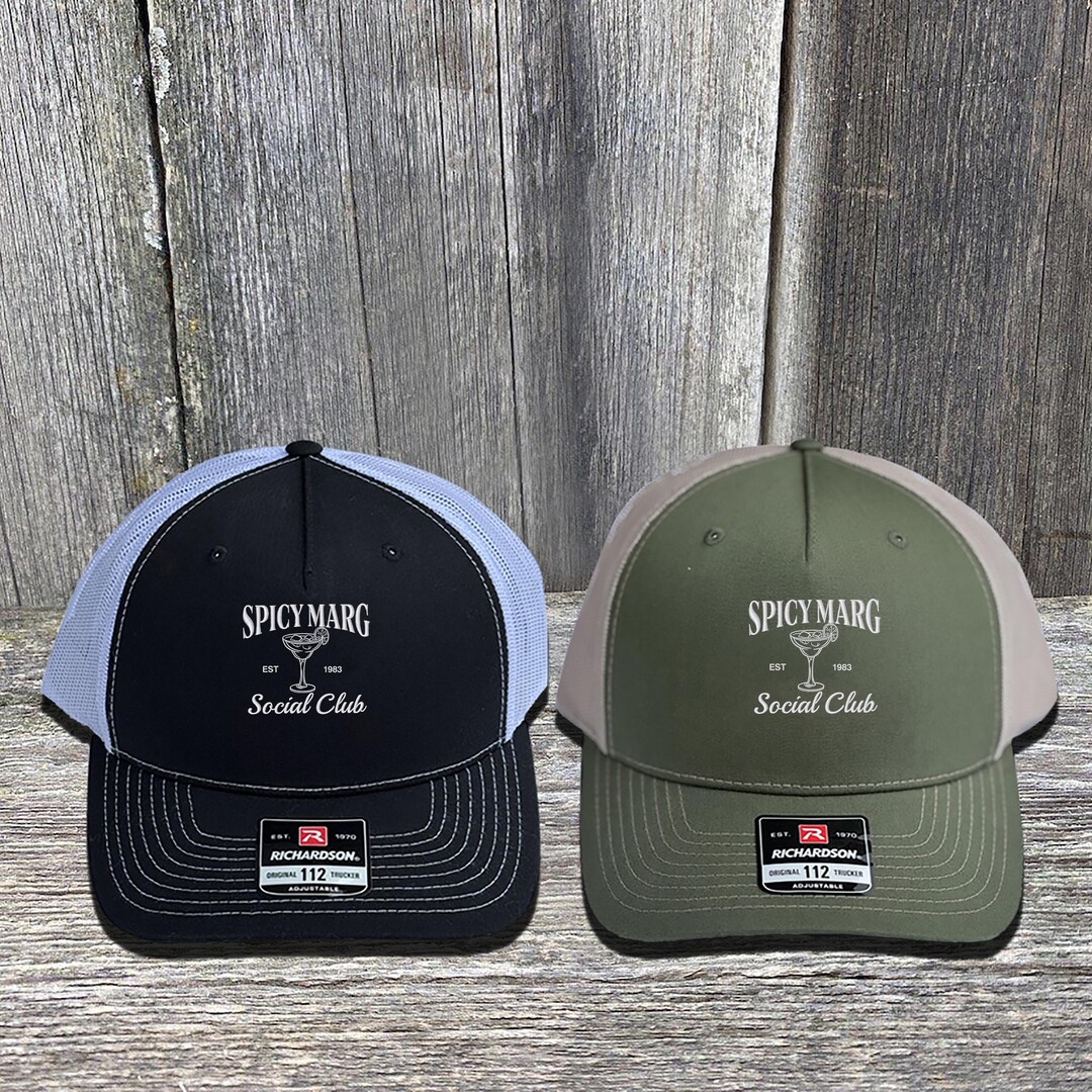 Embroidered Spicy Marg Hat, Cool Drinking Hat, Preppy Cocktail Cap, Fun ...
