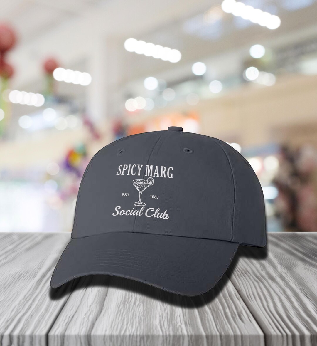 Embroidered Spicy Marg Baseball Hat, Cool Drinking Hat, Preppy Cocktail ...