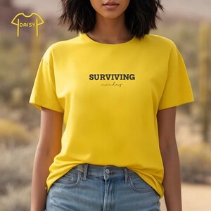 Embroidered Surviving Monday Shirt, Weekday Survival Shirt, Monday Mood ...