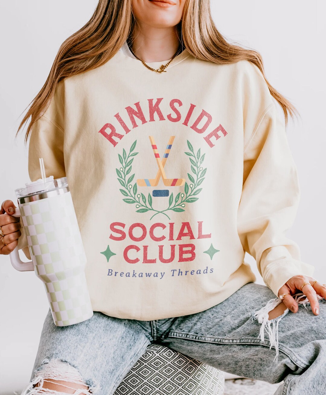 Rinkside Social Club Comfort Colors Unisex Lightweight Crewneck ...