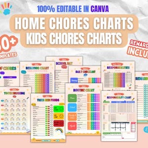 Kids Daily Schedule Chore Chart for Kids, Creative Printable Planner ...