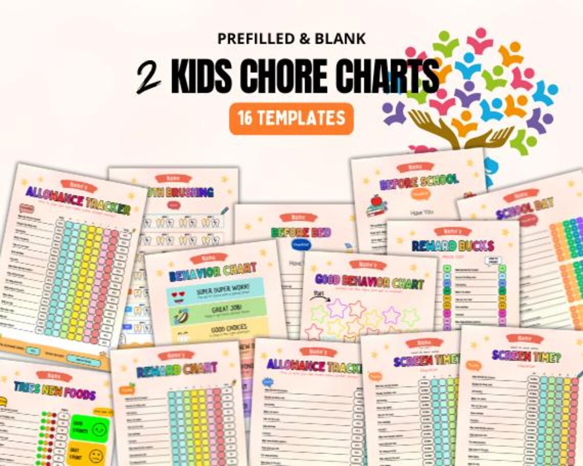 Kids Daily Schedule Chore Chart for Kids, Creative Printable Planner ...