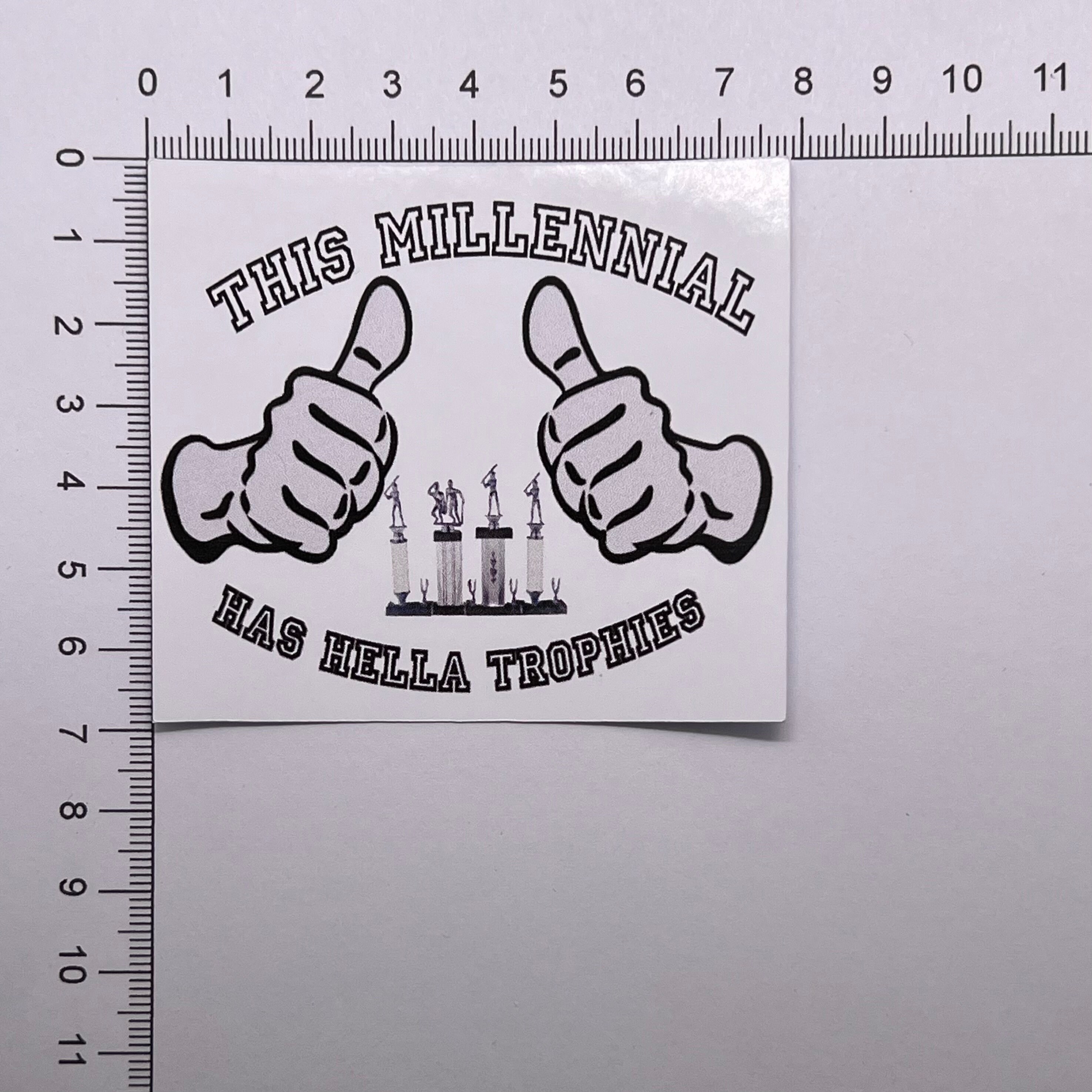 Funny Millennial Trophy Sticker Meme - Etsy