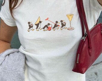 Vintage Cocktail Baby Tee, Coquette Baby Tee, Retro Graphic Top ...