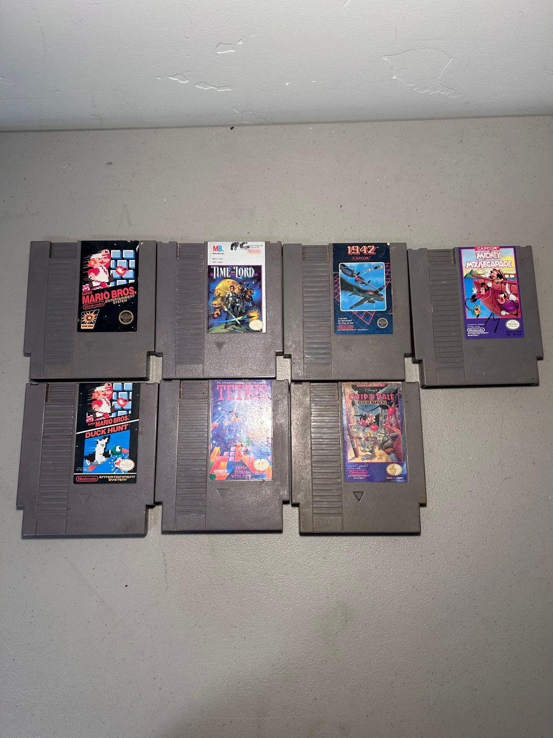 Lot of 7 NES Games: Mario Bros, Time Lord, 1942, Mickey Mousecapade ...