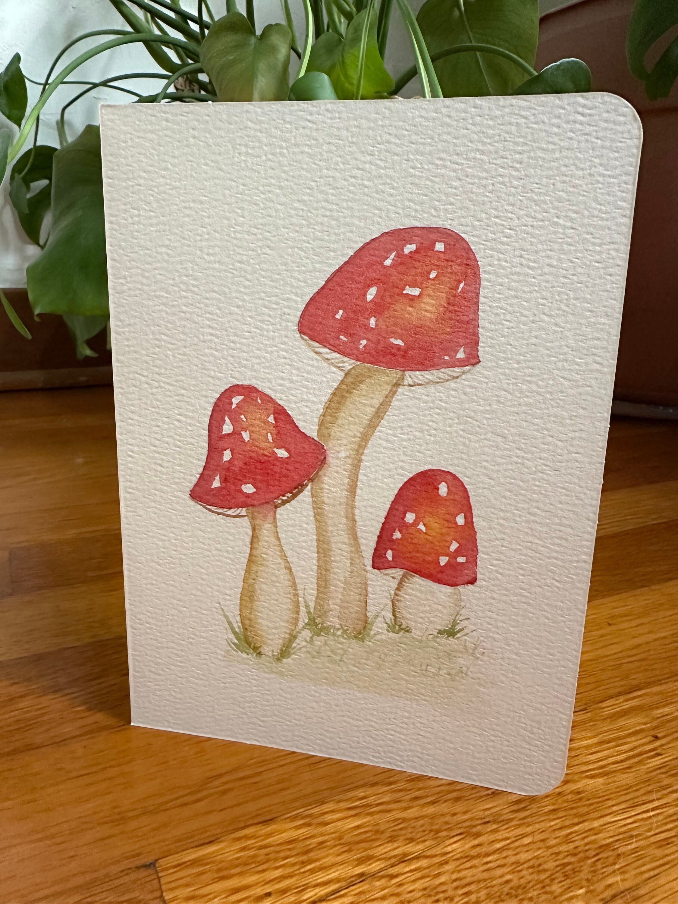 Set of Hand Painted Whimsical Mushroom Watercolor Cards Thank You Notes ...