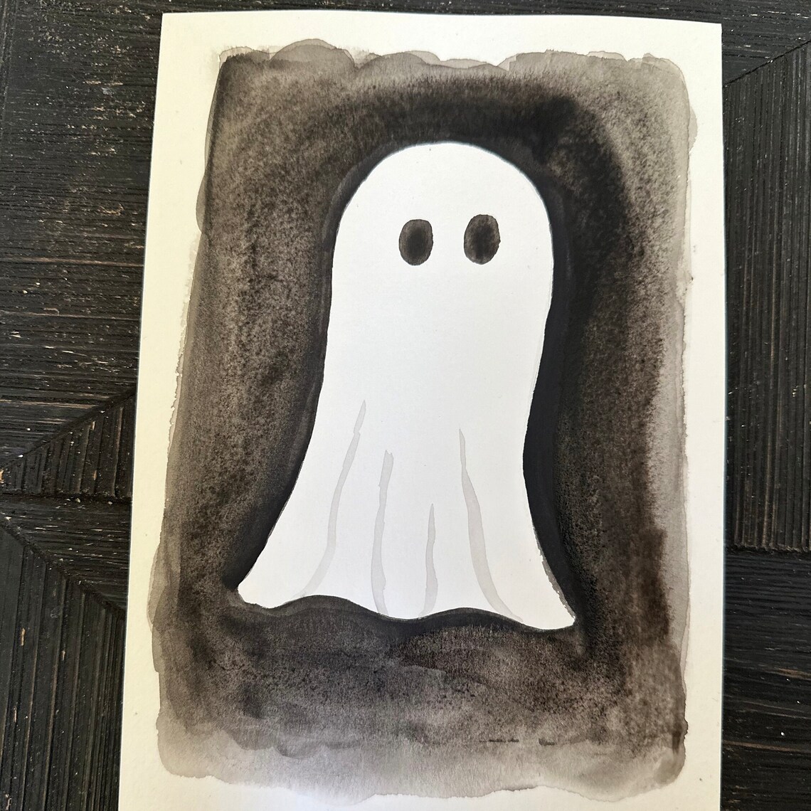 Cute Ghost Painting, Simple Halloween Art, Halloween Ghosts, Gift for ...