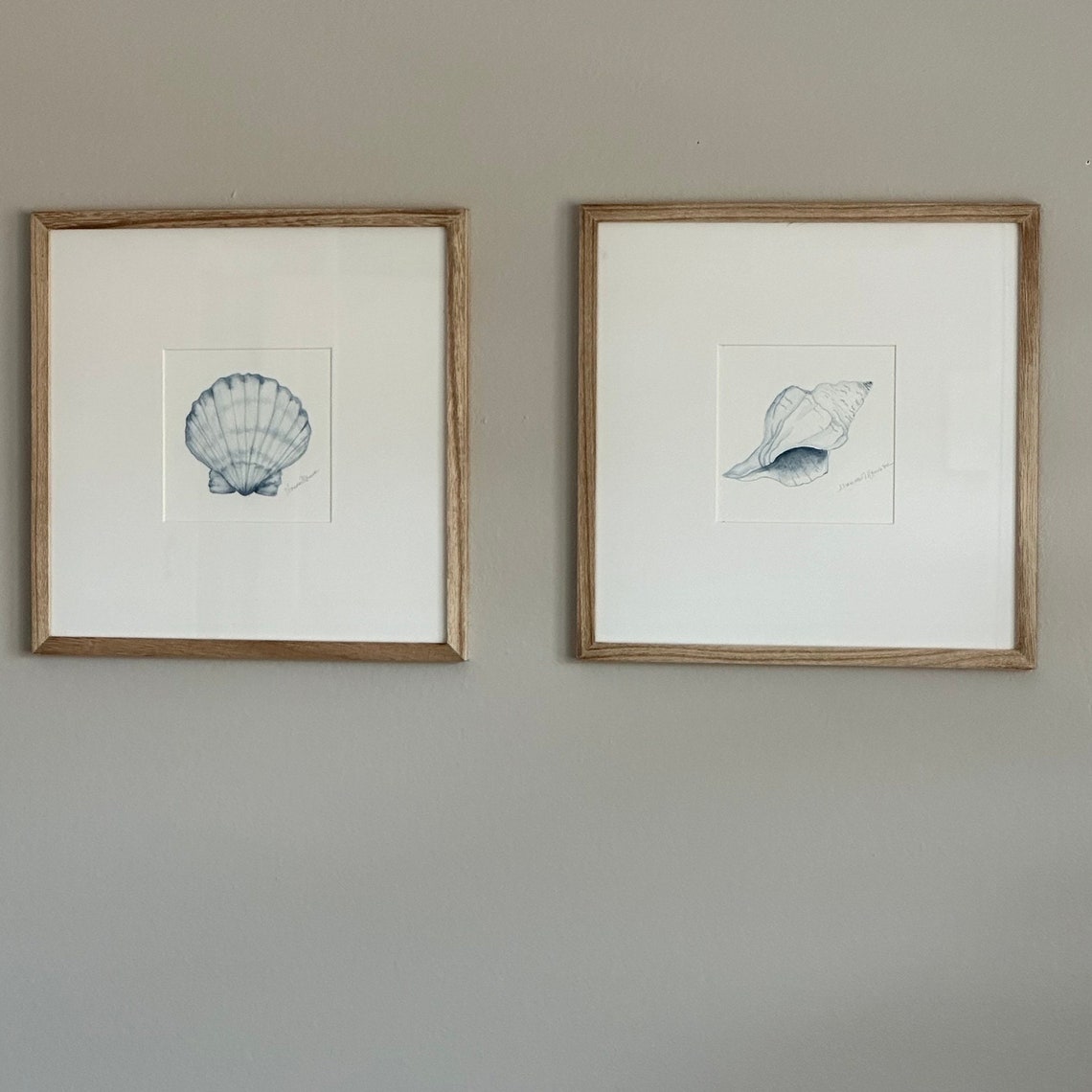 Beachy Seashell Watercolor Painting Set, Conch Shell Coastal Watercolor ...