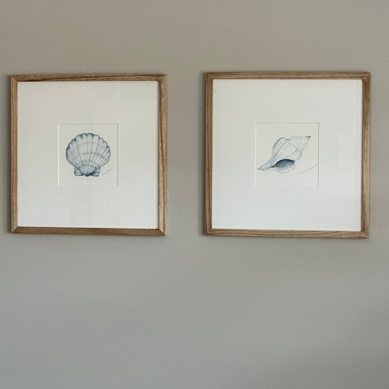 Beachy Seashell Watercolor Painting Set, Conch Shell Coastal Watercolor ...