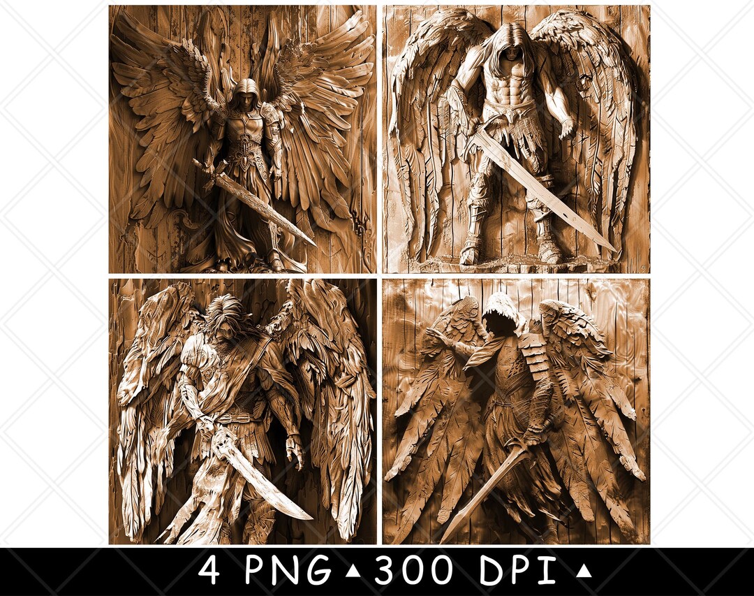 Winged Angel Sword Warrior Archangel Divine Protector 3d Laser File ...