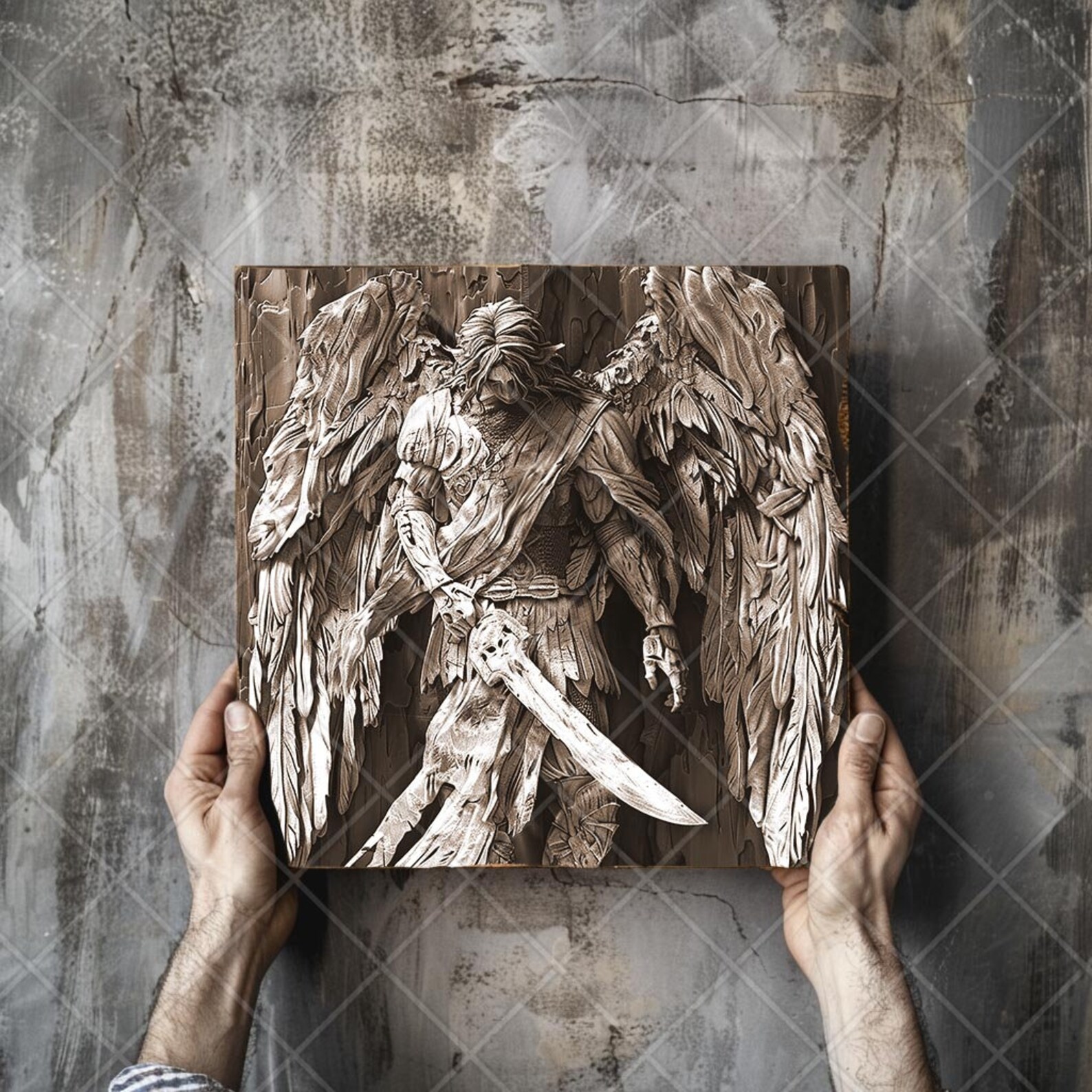 Winged Angel Sword Warrior Archangel Divine Protector 3d Laser File ...