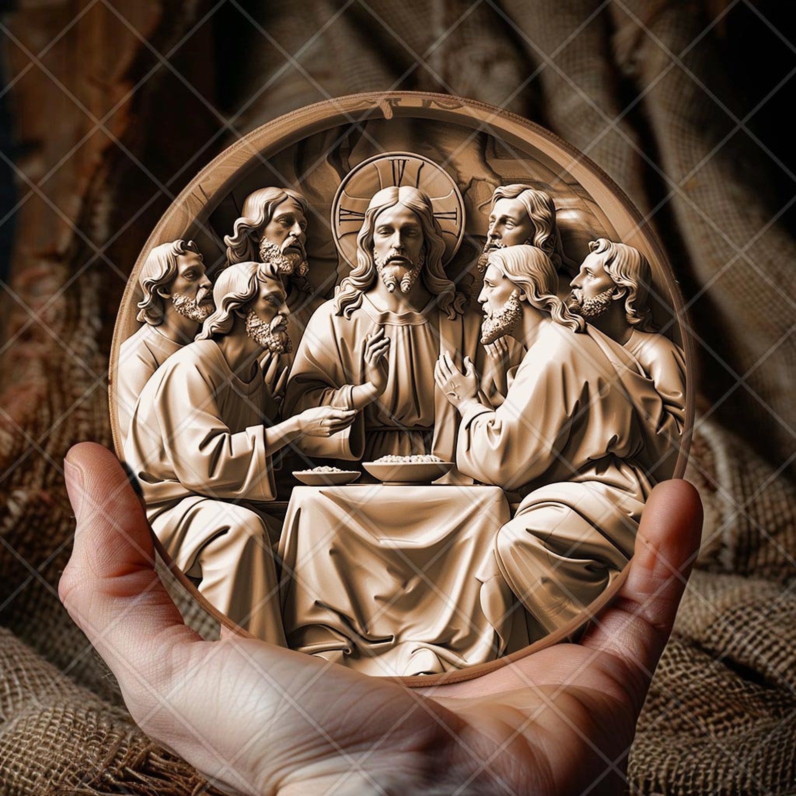 Jesus Christ Apostles Last Supper Christian Bible 3d Laser File Coaster ...
