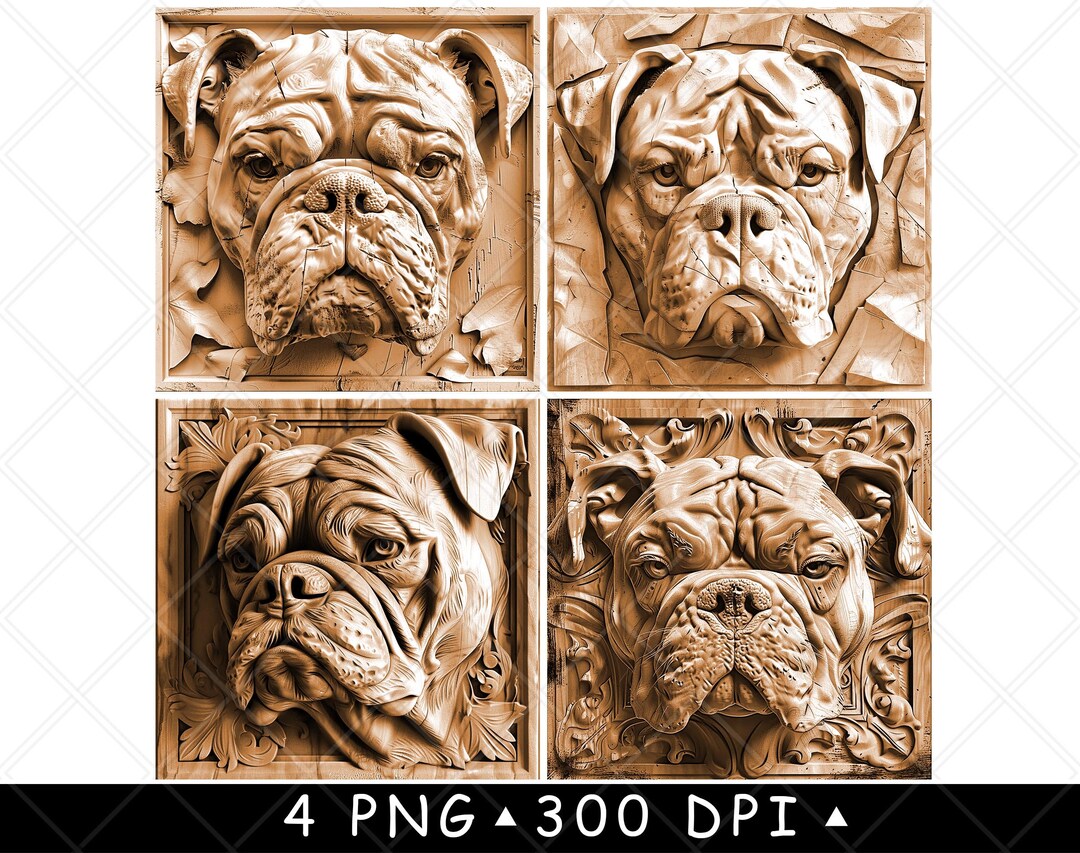 Bulldog Head American Bully Dog Pet Face Portrait Gift 3d Laser File ...