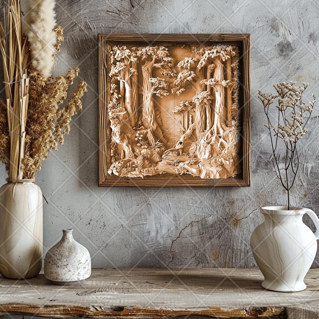 Forest Scene Woodland Trail Towering Trees Rainforest 3d Laser File ...