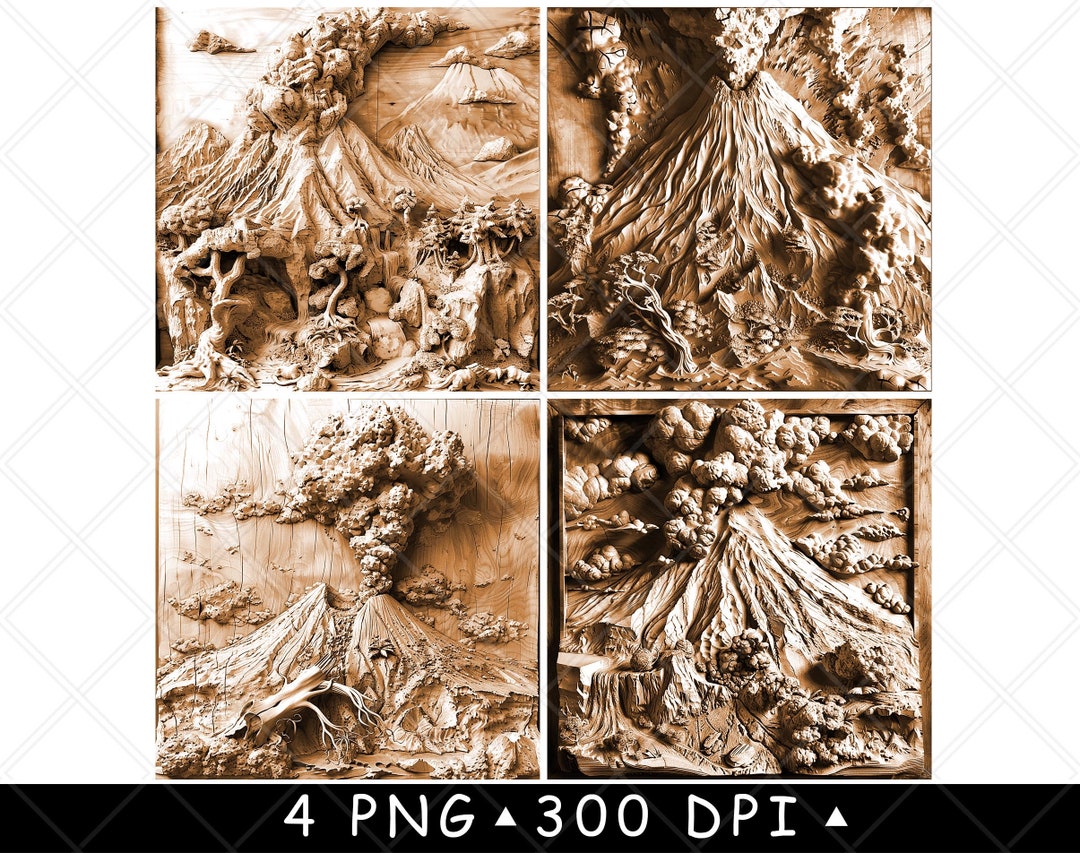 Volcanic Eruption Explosion Smoke Ash Lava Flow Nature 3d Laser File ...