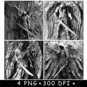 Winged Angel Sword Warrior Archangel Divine Protector 3d Laser File ...