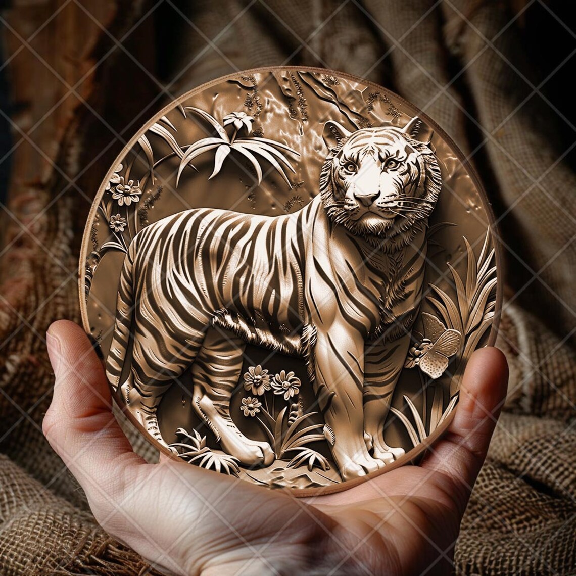 Bengal Tiger Grass Scene Wildlife Nature Jungle Forest 3d Laser File ...