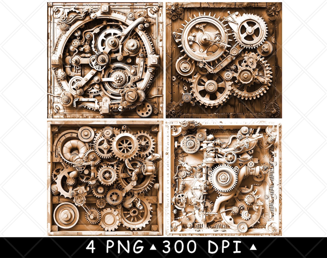 Steampunk Gears Mechanical Cog Machine Engineering 3d Laser File ...