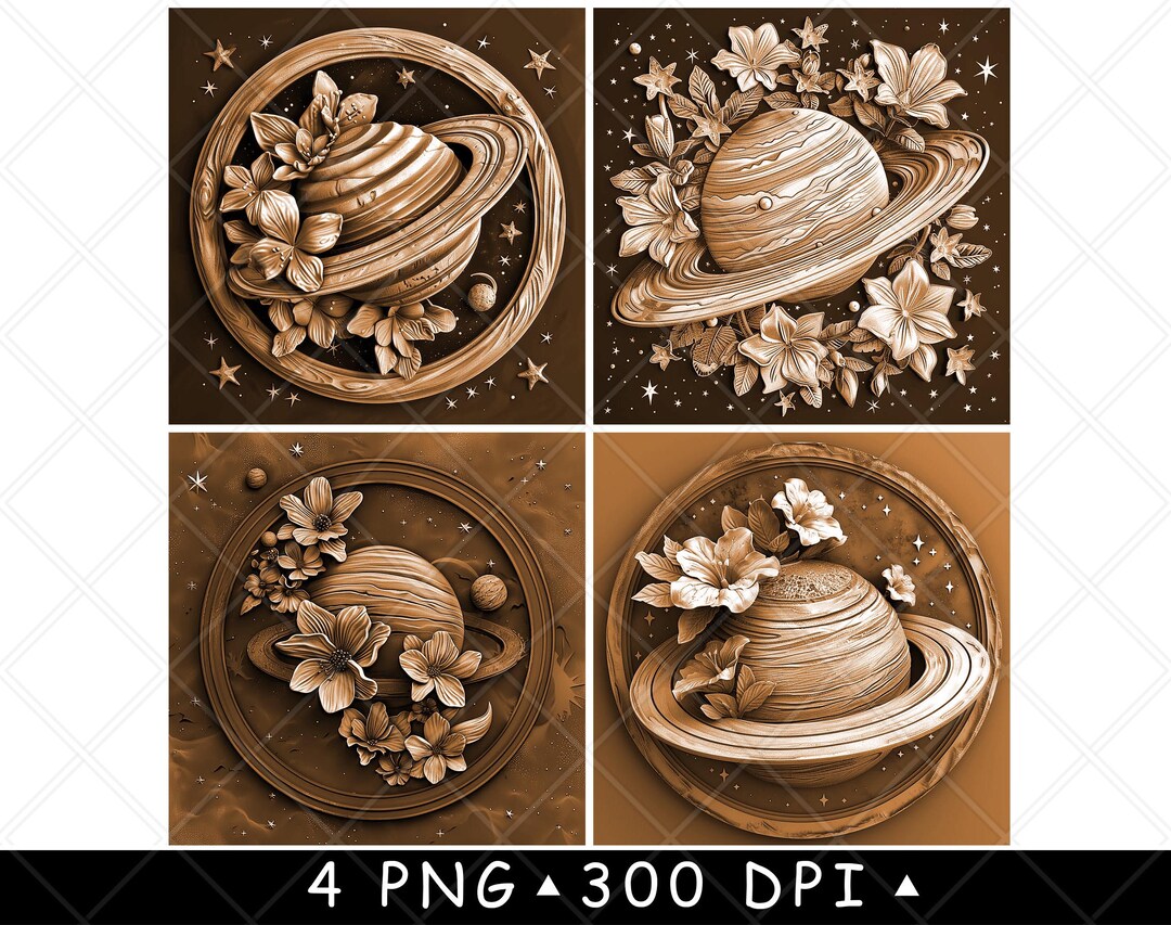 Planet Saturn Cosmos Flower Galactic Space Cosmic Ring 3d Laser File ...