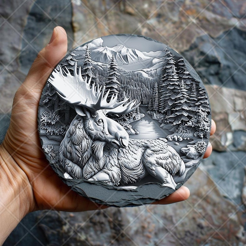 Moose Sitting Scene Forest Bull Wildlife Jungle Forest 3d Laser File ...