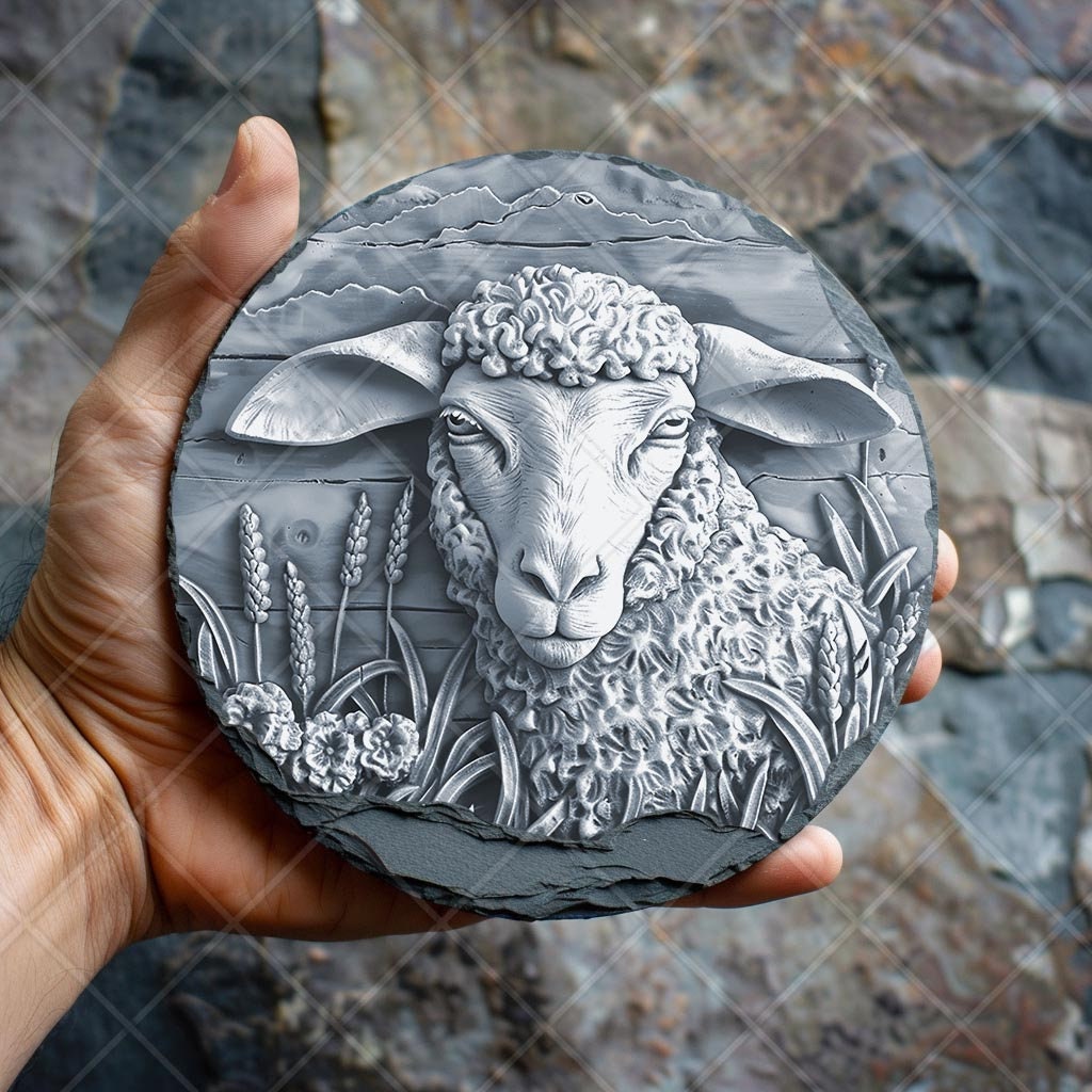 Sheep Head Face Grass Scene Wool Lamb Portrait Pasture 3d Laser File ...