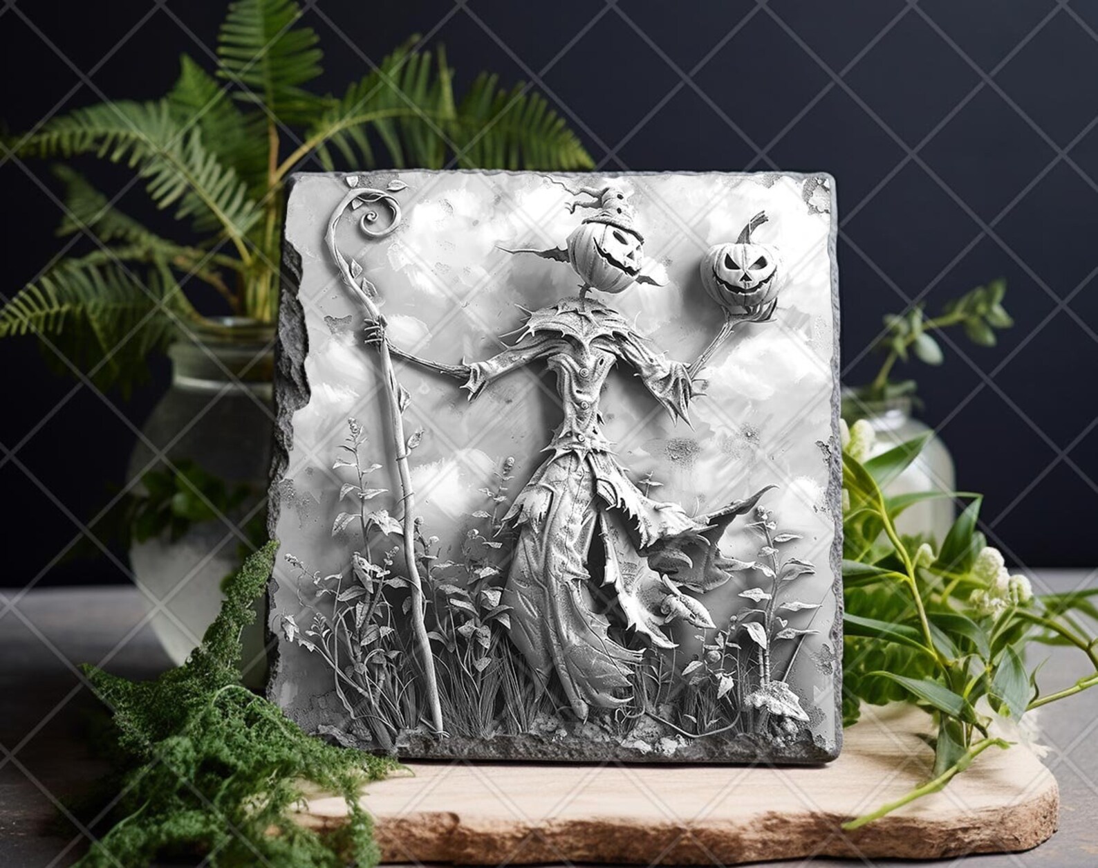 Scarecrow Pumpkin King Grass Field Spooky Halloween 3d Laser File ...