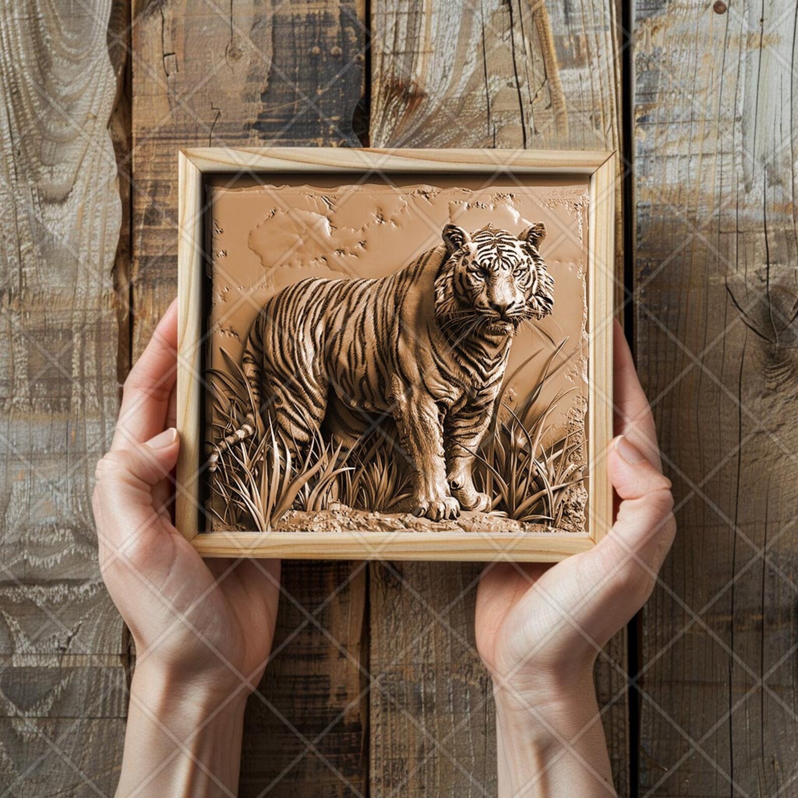 Bengal Tiger Grass Scene Wildlife Nature Jungle Forest 3d Laser File ...