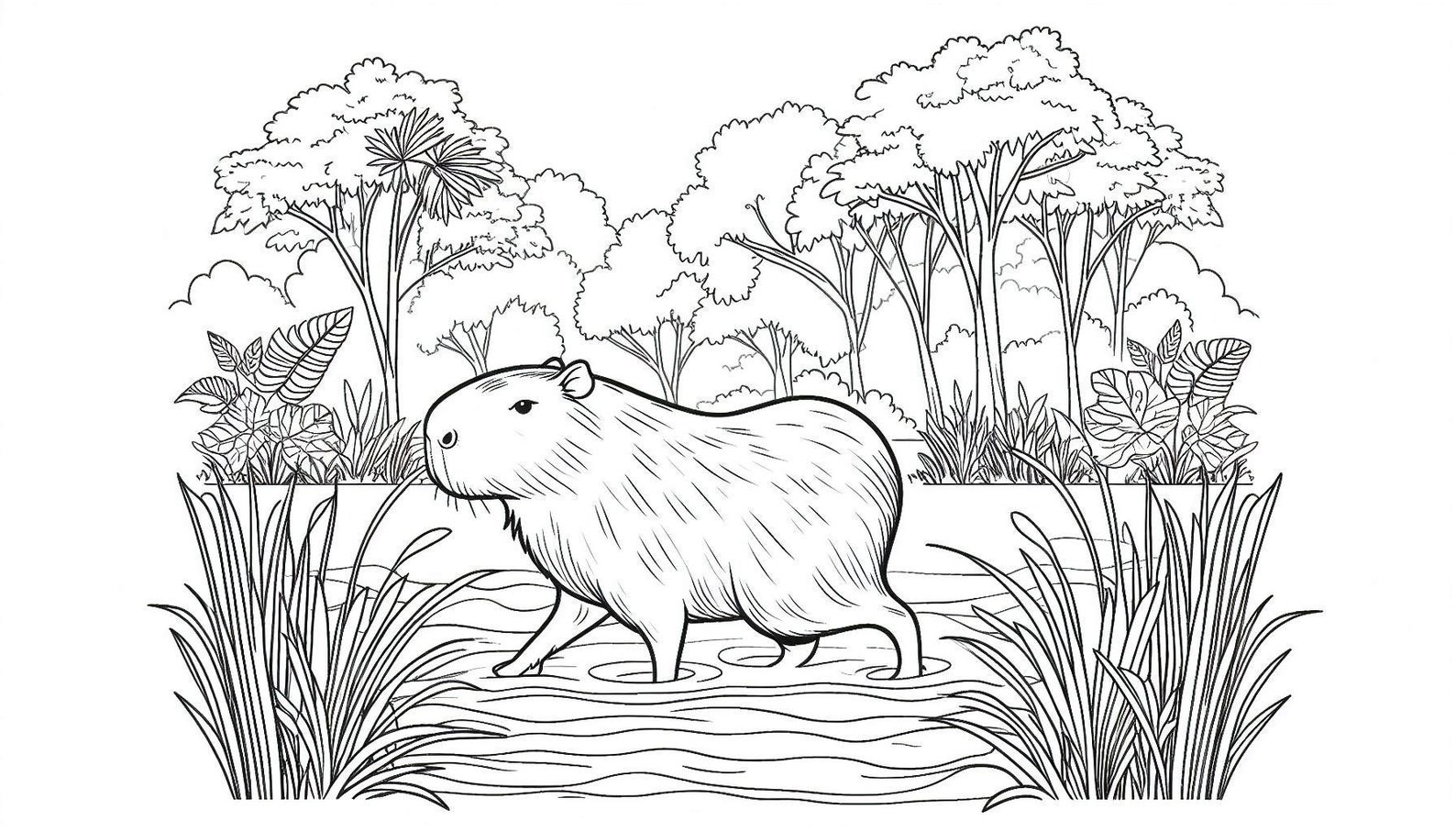 16 Page Capybara Coloring Book | Capybara Coloring Pages | Printable ...