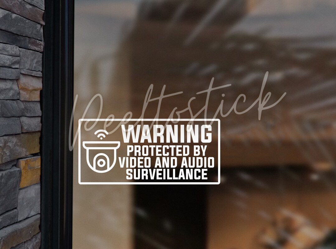 Warning Protected by Video and Audio Surveillance Vinyl Decal Window ...