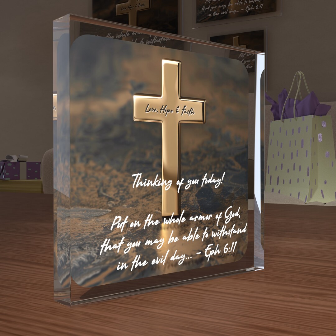 Personalized Christian Gift CHRISTIAN CROSS Tabletop Art Print W ...