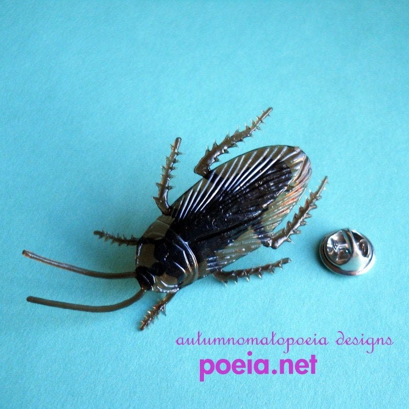 Eeep - Cockroach Pin / Tie Tack - Creepy Bug Insect - Etsy