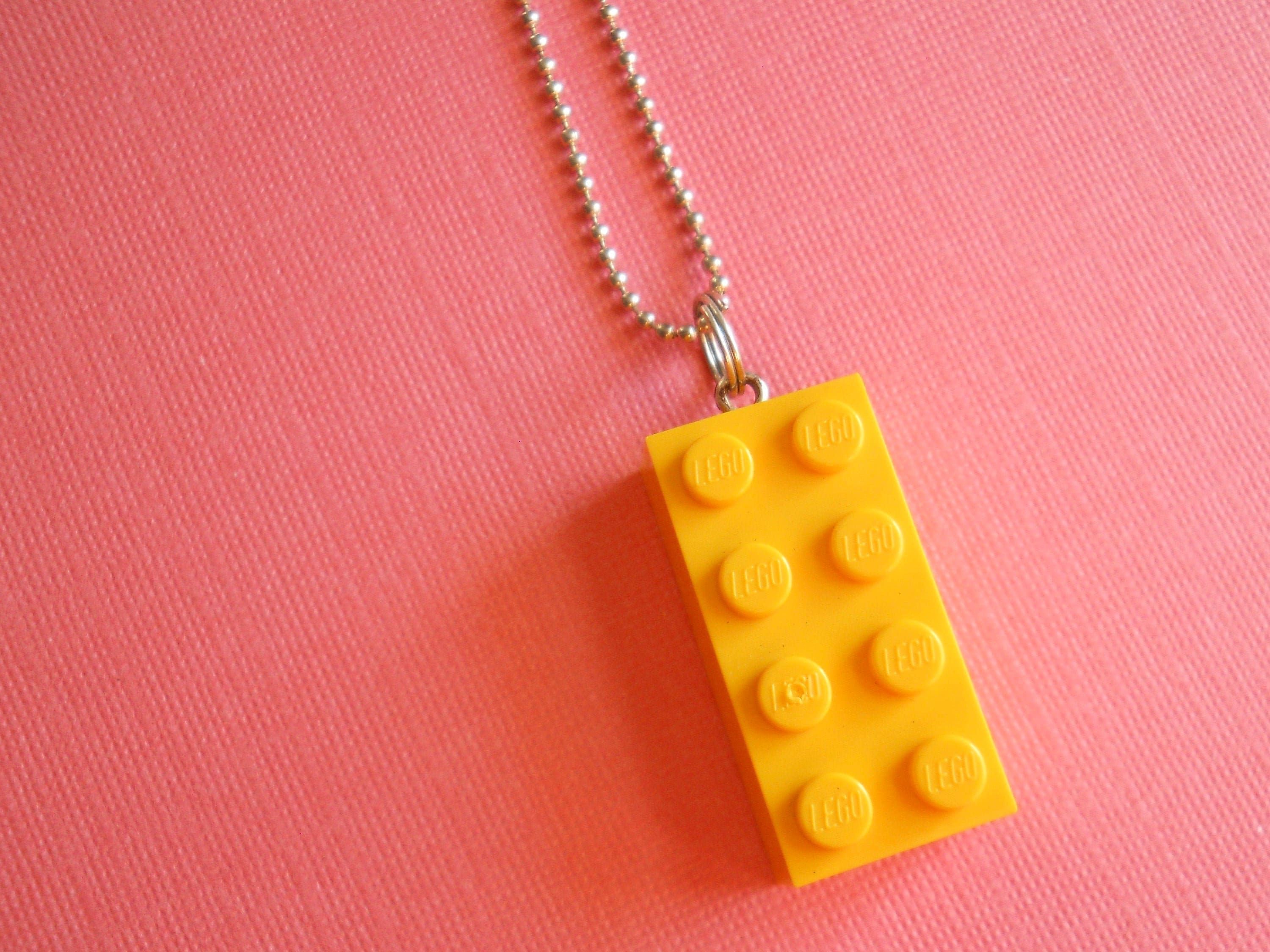 The Brick - Pendant / Necklace Made With Toy Blocks / LEGO Bricks - Red ...