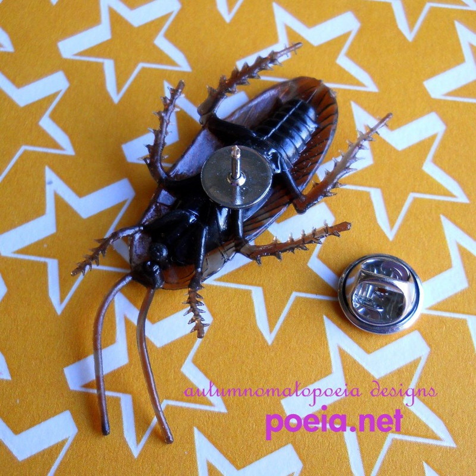 Eeep - Cockroach Pin / Tie Tack - Creepy Bug Insect - Etsy