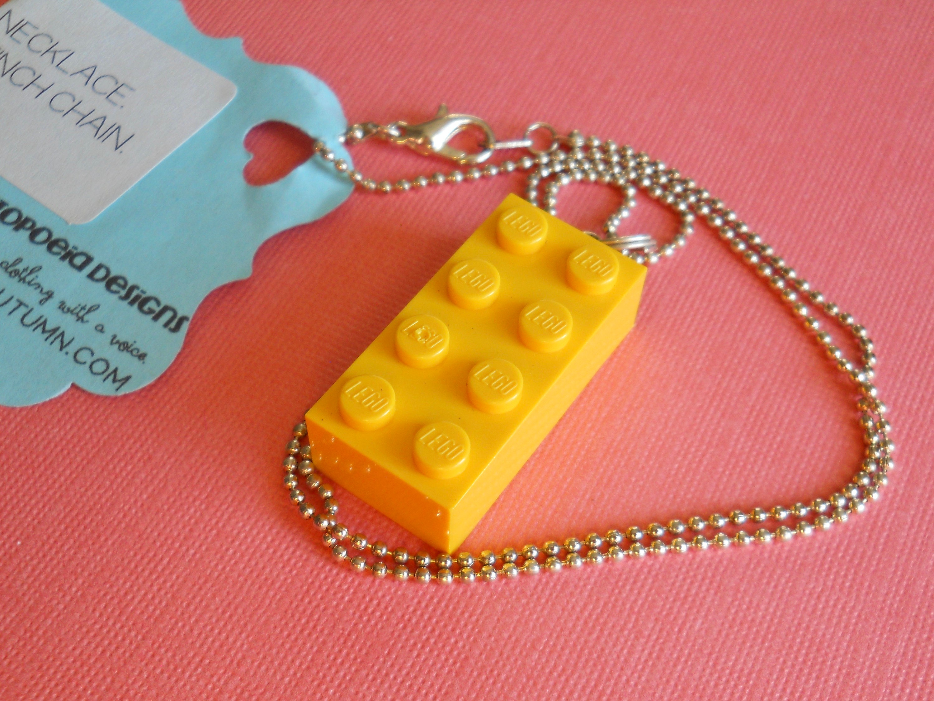 The Brick Pendant / Necklace Made With Toy Blocks / LEGO Bricks Red ...