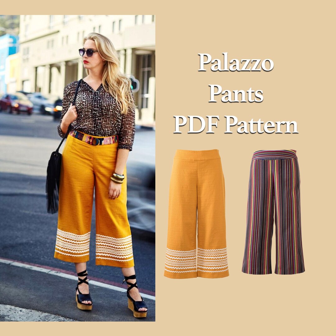 Palazzo Pants Pattern for Women, Wide Leg Pants Sewing Pattern, Summer ...