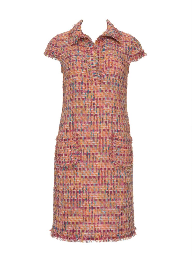 Tweed Dress Sewing Pattern, Linen Dress, Pockets Midi Dress, PDF Sewing ...